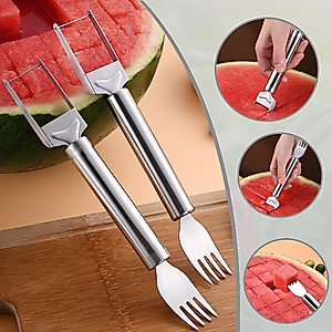 2PCS 2-in-1 Stainless Steel Fruit Cutter Watermelon Cutter,2024 Newest Watermelon Slicer Watermelon Cutter Melon Cutter Tool,Watermelon Cutting tool Stainless Steel Fruit Cutter for Kitchen (2pc)