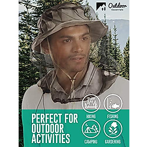 Bug Head Net Mesh - Bug Face Netting for Hats - Insect Net Mask Cover from Gnats, No-See-Ums & Midges with Extra Fine Fly Screen Holes - Outdoor Protection for Men & Women