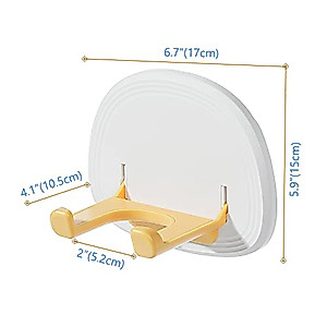 Poeland Hair Dryer Holder, Wall Mounted Self Adhesive Blow Dryer Rack, No Drilling Dryer Organizer for Bathroom