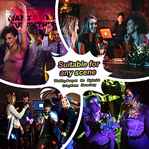 UPZAI LED Old Fashioned Glasses: 10oz Liquid Activated Multicolor Light Up Drinking Tumblers Set of 4 - Plastic Fun Cups for Water Beer Cocktail Whiskey Bar Party