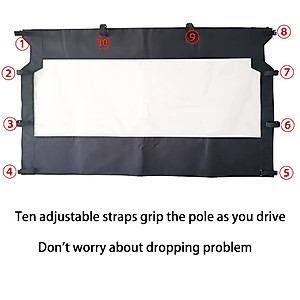 Chikia Rhino UTV Soft Rear Windshield Back Window Replacement For Yamaha Rhino 450 660 700