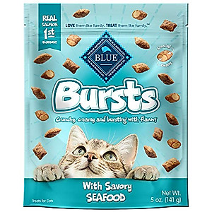 Blue Buffalo Bursts Crunchy Cat Treats, Seafood 5-oz Bag