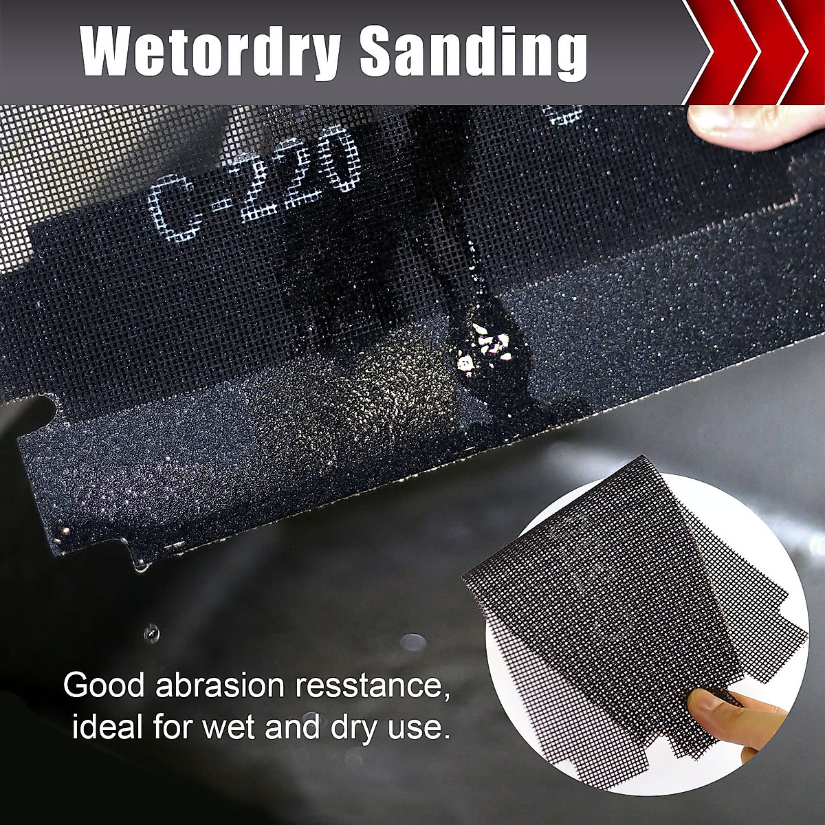 BOSHCRAFT 25 Pcs Sanding Screen Mesh Sheet, Drywall Sandpaper Assortment 80/100/150/180/220 Grit Wet or Dry Sandpaper for Wood Metal Automative Hand Sander Pole Sander 4-3/16" x 11"