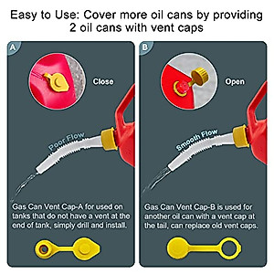 JDiag Universal Gas Can Spout Replacement Kit, Flexible Pour Nozzle with Gasket, Stopper Caps, Collar Caps, Stripe Cap, Spout Kit for Water Jugs and Old Can, Update Your Old Can (1 Pack)