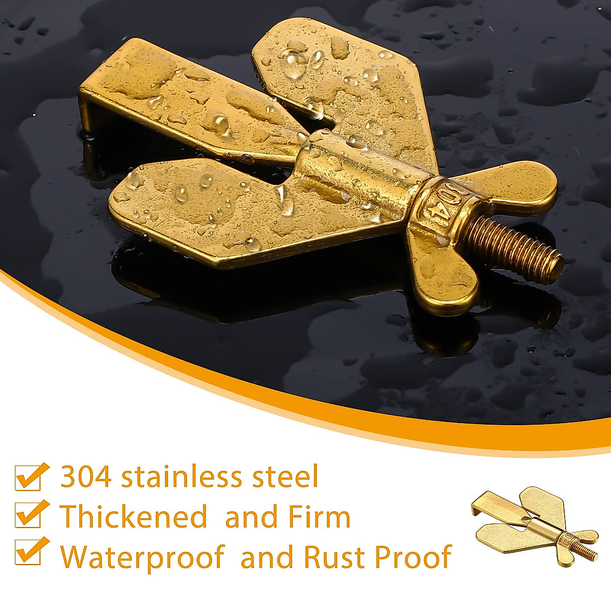 Hotop Door Lock 3 in 1 Door Lock for Travel Door Security Door Locks Devices for Additional and Privacy Safety Door Lock Security Devices for Home Hotel School Apartment College (1 Pcs) Gold