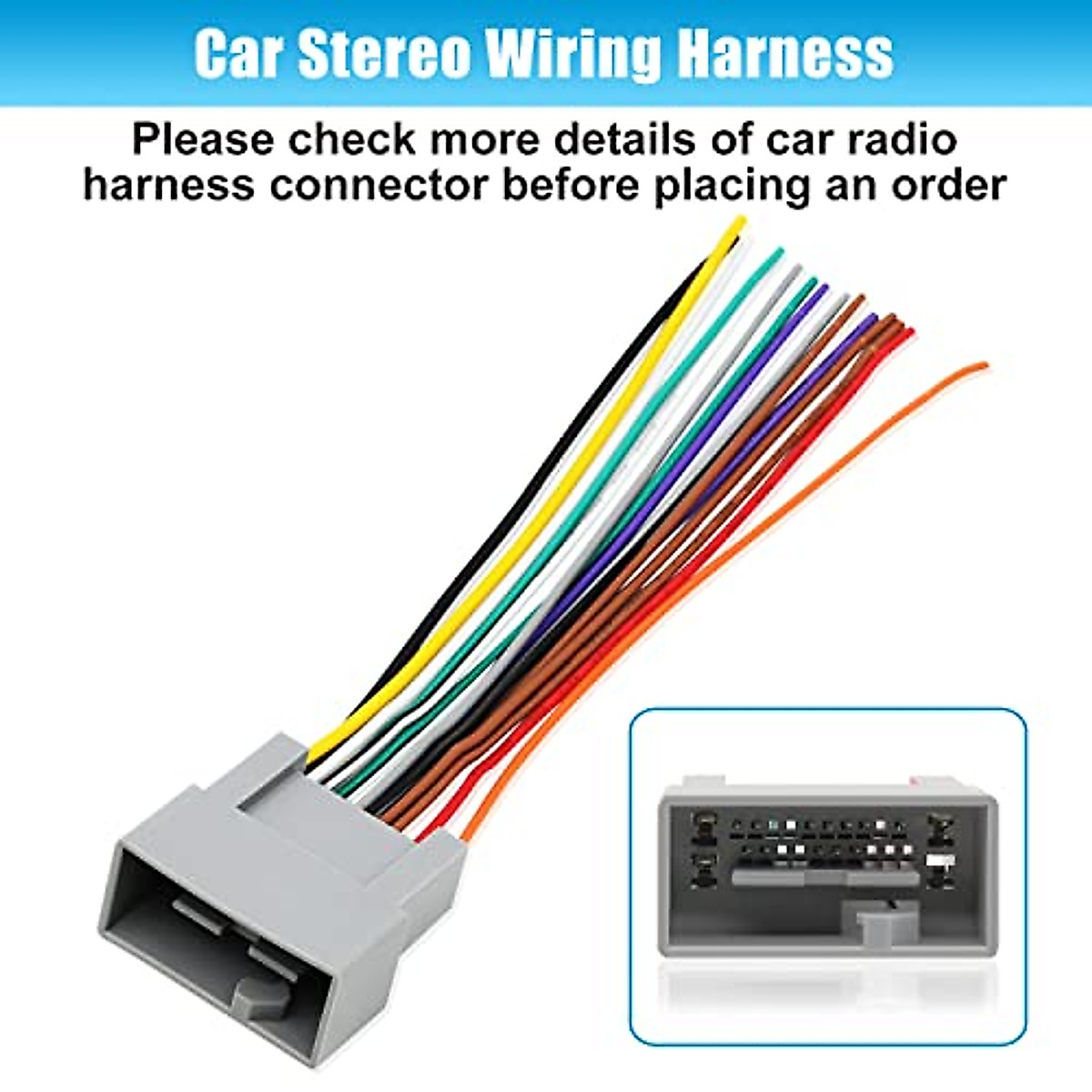 Fiegromech Radio Wiring Harness Adapter for Honda Accord Civic FIT CRV CRZ Odyssey Pilot Ridgeline Acura Car Stereo Radio Wire Cable
