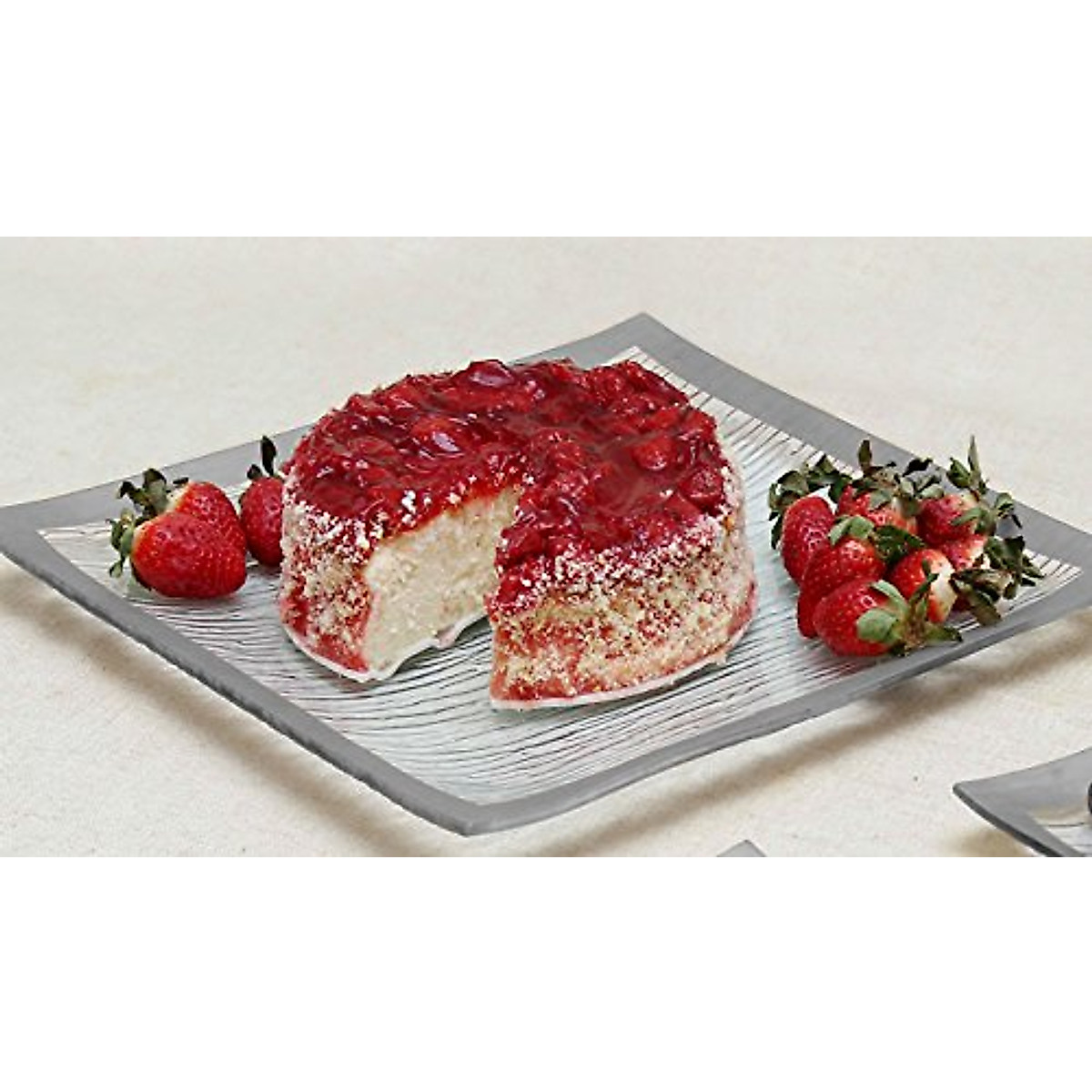 GAC Large 13 Inch Tempered Glass Tray Square Glass Platter Break and Chip Resistant – Oven/Microwave Safe – Dishwasher Safe – Decorative Charger Plate, Glass Serving Tray