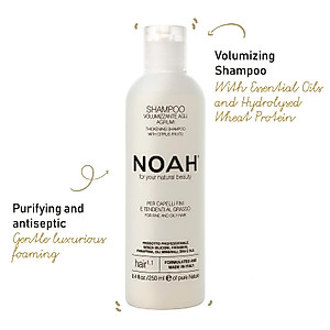 Noah Hair 1.1 Volumizing Shampoo - Organic Shampoo – Best Volumizing Shampoo - With Essential Oils and Hydrolysed Wheat Protein – Hair Products for Natural Beauty - 8.5 fl.oz (250 ml)