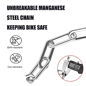 ZUKKA Bike Chain Lock 5 Digit Resettable Combination Password Lock,Heavy Duty Anti-Theft Bicycle Cable Locks