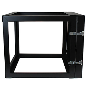 StarTech.com 4-Post 8U Hinged Wall-Mount Network Rack, 19" Open Frame Server Rack with 19.8in Mounting Depth, Wall Mount Swing Out Data Rack for IT / AV / Computer Equipment, TAA (RK819WALLOH)