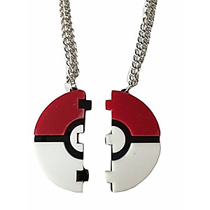 New Horizons Production Pokeball Split Best Friends Pendant Necklace Set