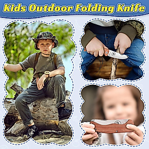 TIVOLI Kids Pocket Knife Folding Knife Safety Knife for Kids with Safe Rounded Camping Knife Designed for Children's Outdoor Camping with Hanging Holes Pocket knife for Boy’s First Knife