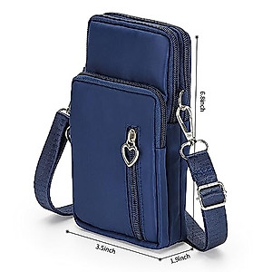 Women Cell Phone Purse Wristband Sport Armband Wallet Travel Crossbody Cell Phone Purse for Galaxy S10 Plus S9 Plus A50 A7 J7,OnePlus 6T,HTC U12 (Blue)