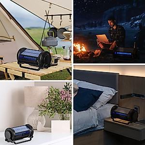 Bug Zapper,Solar Mosquito Zapper Outdoor & Indoor, Cordless Rechargeable Mosquito Trap, Mosquito Killer lamp Electric Fly Zapper, Waterproof Insect Zapper for Home, Backyard, Patio,Garden (Black_1)