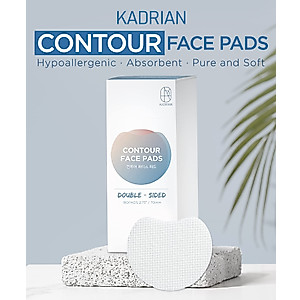 KADRIAN Double-Sided Facial Pads - Lint free - for Makeup Remover and Toner - Rayon face pads for toner and cleasing - Rayon not cotton balls - Exfoliating cotton rounds for face (180 Pads)