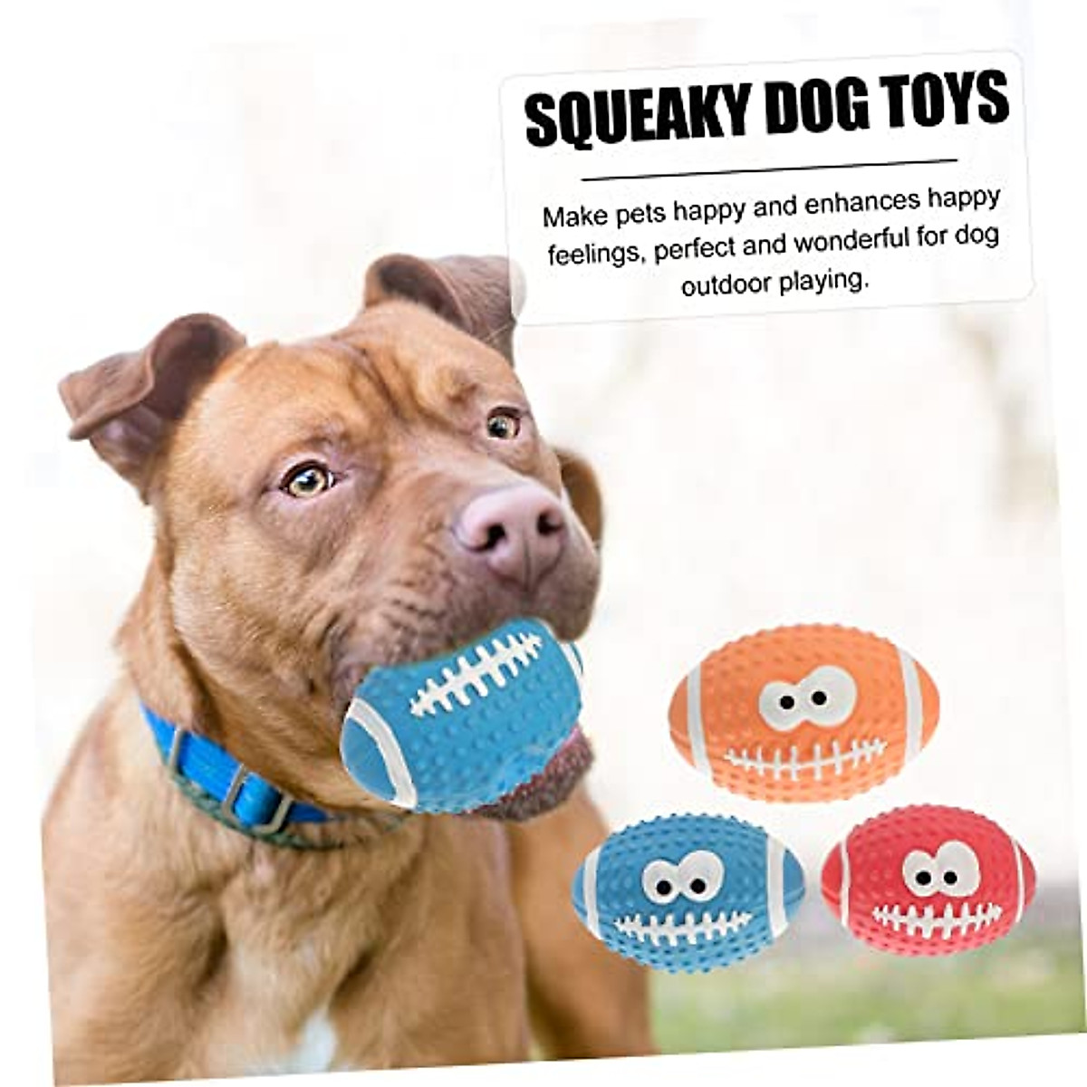 NOLITOY 3pcs Teething Ball Toys Pet Chew Toys Teething Toys Squeaky Balls for Dogs Rubber Balls for Dogs Puppy Chew Toy Dog Balls Outdoor Toys Dog Squeaky Toys Vocalize Sound Toy Emulsion