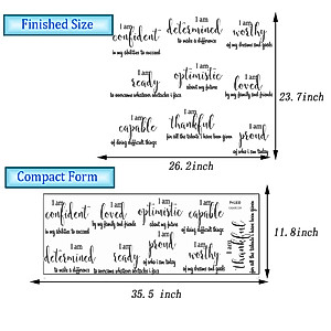 9 Pieces Inspirational Wall Decals Black Motivational Wall Sticker Vinyl Wall Quotes Stickers Wall Art Stickers Peel and Stick Wall Decals for Girl Boy Bedroom Living Room