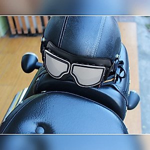 Frienda 2 Pieces Motorcycle Goggles Vintage Pilot Riding Dirt Bike Goggle ATV Anti-Scratch Dustproof Windproof (Clear, Silver)