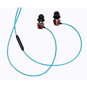Symphonized ALN 2.0 Premium Genuine Wood In-ear Noise-isolating Headphones|Earbuds|Earphones with Innovative Shield Technology Cable and Mic (Metallic Blue)