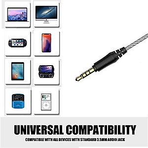 LTXHorde Earbud Wired Headset Soundproof Sweatproof Three Drive Unit Stereo Earbuds with Microphone Suitable for 3.5mm Audio Interface Devices (Electroplating Silver)