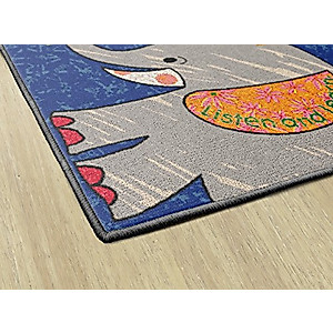 Flagship Carpets Childrens Multicolor Welcome Mat for Classroom or Kids Home School Room, Kids Room and Playroom or Entryway Rug, 2' x 3', Elephant