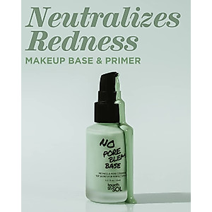 TOUCH IN SOL Redness Correcting Base Primer 1.01 fl.oz. - Pore Minimizing Green Toned Makeup Base - Tone Neutralizing before Foundation - Minimize Rosacea, Redness - No Pore Blem Primer Base