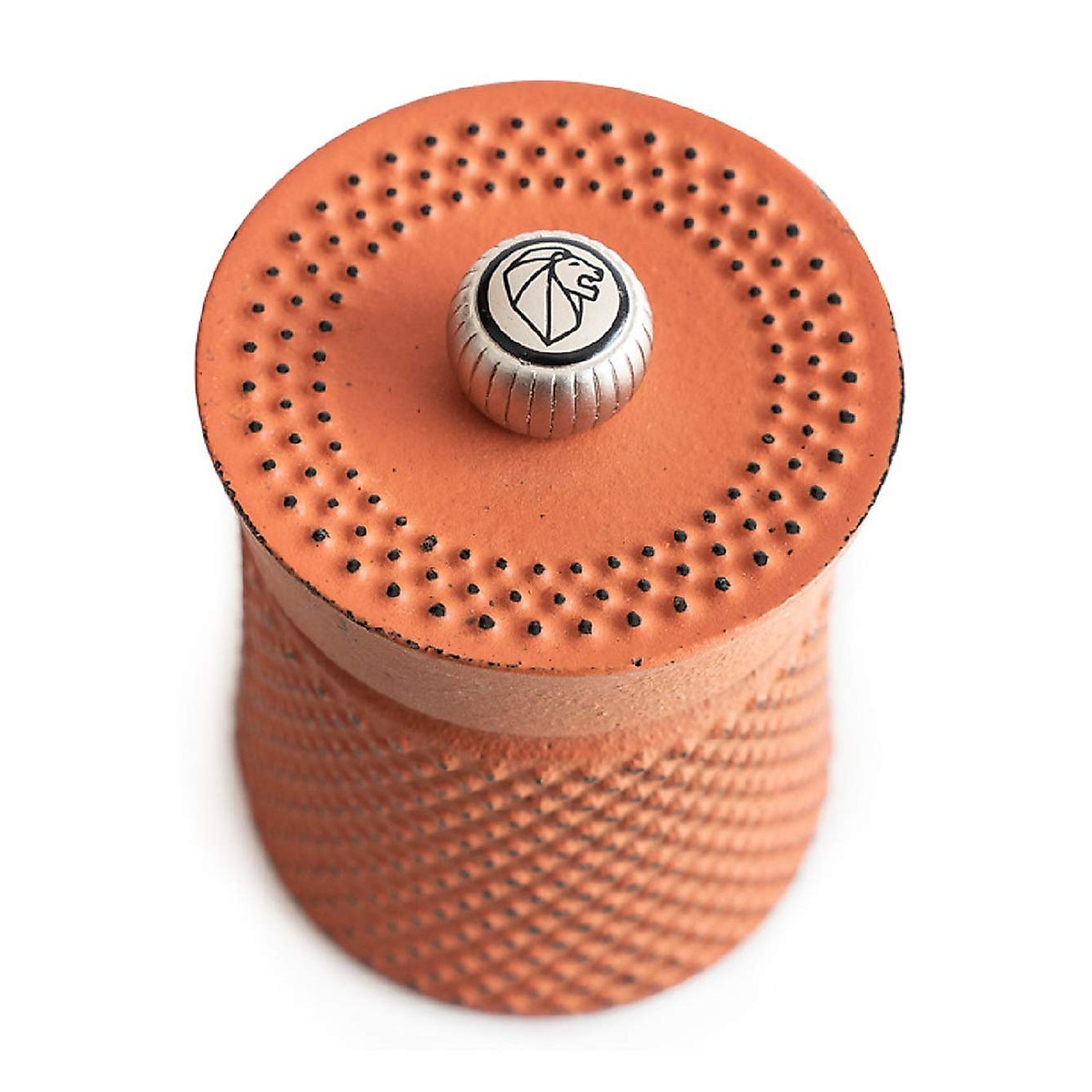 Peugeot Bali FONTE Cast Iron Pepper Mill, 8cm/3 In Orange, Black, 3.15in.