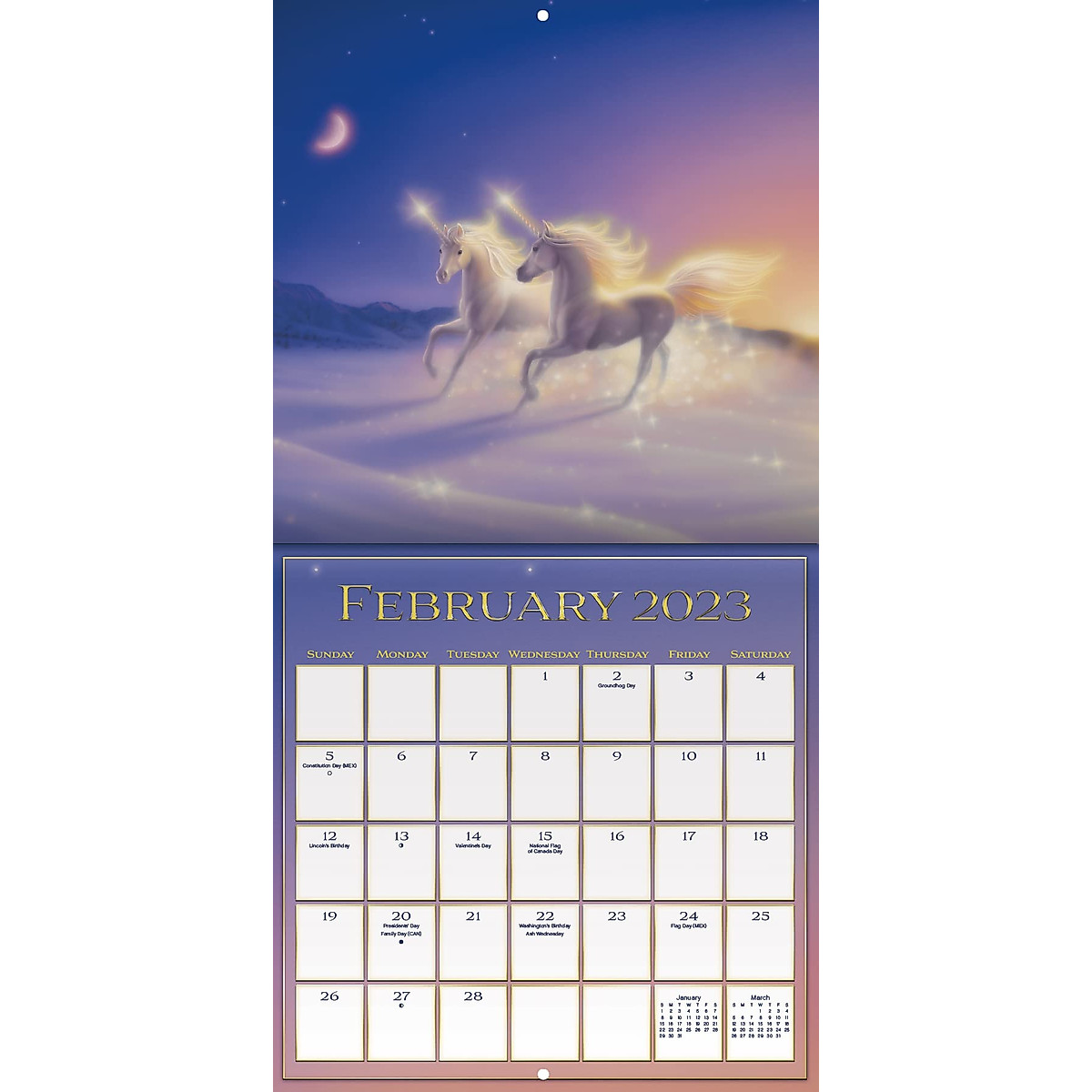 2023 Unicorns Wall Calendar