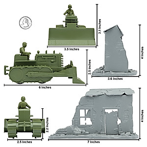 BMC Classic Army Corps of Engineers Bulldozer Building Plastic Army Men Playset
