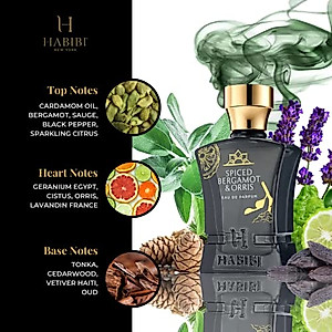 H HABIBI Spiced Bergamot & Orris Find Your Signature Scent with this Luxury Mens EDP - Eau de Parfum Fragrance - Unique & Long-Lasting Cologne for Men Made with Rare Exotic Notes