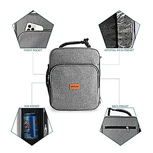 kissleaf Lunch Box for Men Women Insulated Lunch Bag Reusable Lunch Box for Office Work Leakproof Freezable Cooler Lunch Bag for Adults