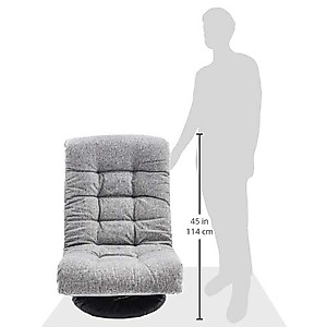 Amazon Basics Swivel Foam Lounge Chair - with Headrest, Adjustable, Grey