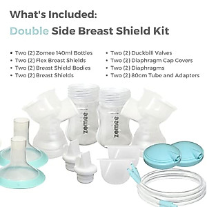 Zomee Breast Shield Kit Replacement Set (Double Pumping Set) Size 24mm