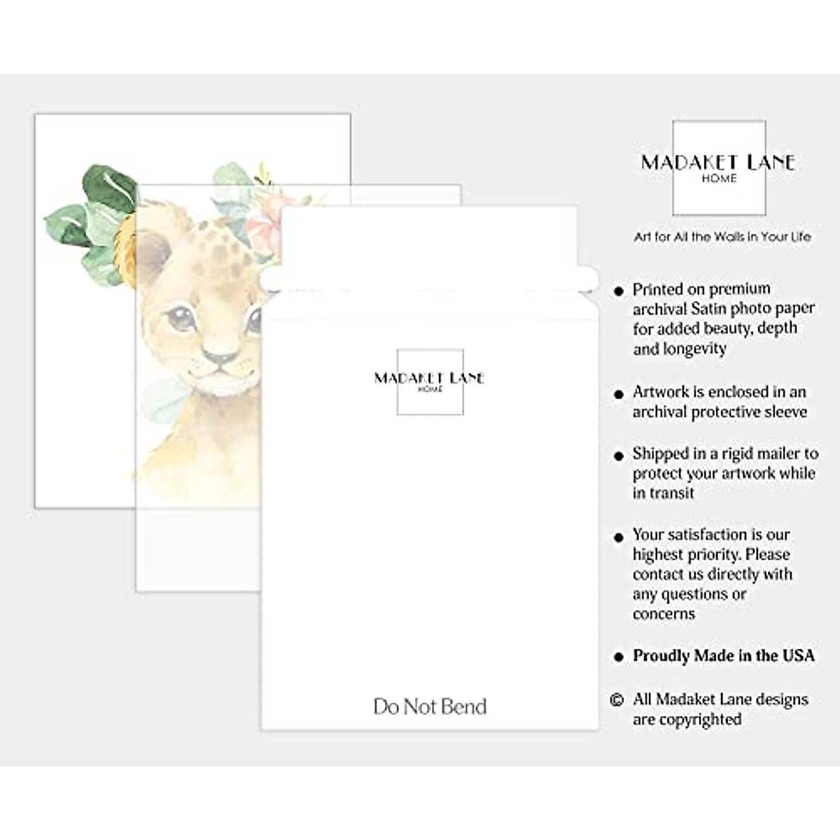 Safari Nursery Girl - Safari Animal Pictures Wall Art - Baby Room Animal Prints - Jungle Babies Wall Decor - Little Girls Room Wall Decor - 8x10 - UNFRAMED (Safari Girls 6)