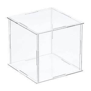 MECCANIXITY Clear Display Case, Acrylic Box Assemble Dustproof Box Showcase, 7.9x7.9x11.8inch for Collectibles, Crafts