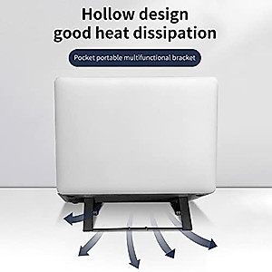 MIUZMORE Laptop Stand, Portable Magic Folding Laptop Stand Acrylic Laptop Stand for Office Desk laptops, Mobile Phones and Tablets, and can be Used Freely in cafes, Libraries, and Offices（Black）