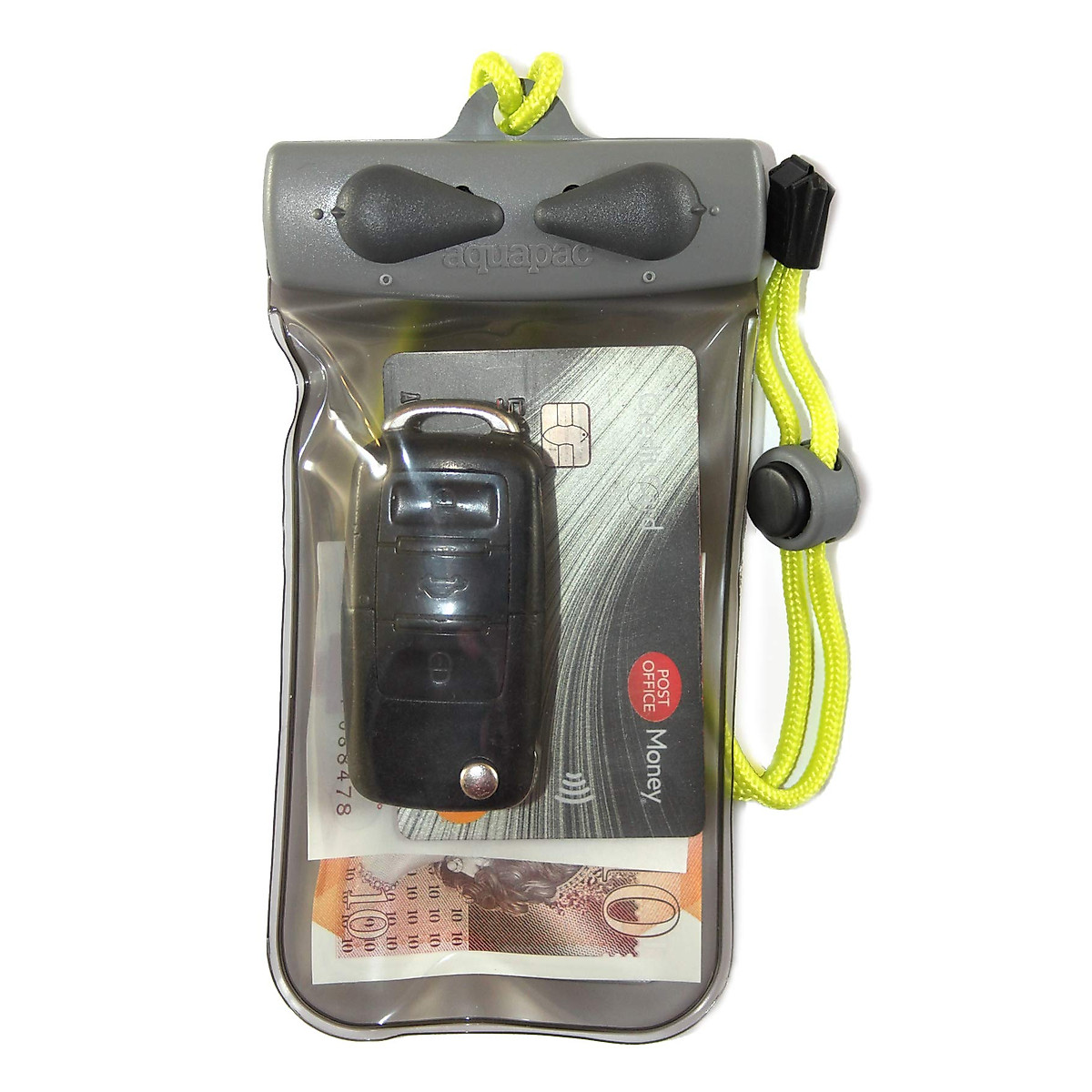 Aquapac Keymaster Waterproof Car Key Pouch for Swimming, Surfing or Kayaking - Underwater Waterproof Money Holder - Clear Plastic Carrier Pouch Camping Accessories - Universal Waterproof Card Case