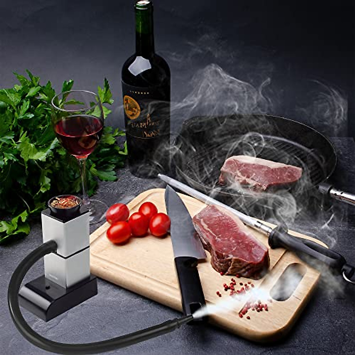 CREATIVECHEF Handheld Smoker smoking gun Cocktail Smoker Mini Smoker to Enhance Taste for Meat Sous Vide BBQ Cocktail Drinks&Cheese(SG18-Golden)