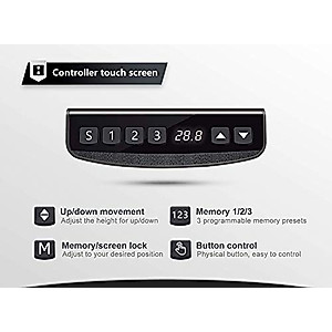 FEZIBO Adjustable Height Electric Standing Desk with Double Drawer, 55x 24 Inches Stand Up Home Office Desk with Splice Tabletop, Black Frame/Fir Brown Top