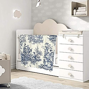 Toile Blanket Super Soft Light Weight Cozy Warm Fluffy Plush Throw Blanket for Bed Couch Living Room 40x50 inch