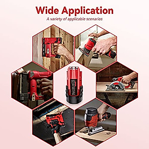 VANON 4-Pack 12V 2500mAh Lithium-ion M-12B Replacement for Milwaukee 12V Battery 48-11-2411 48-11-2420 48-11-2401 48-11-2402 48-11-2401