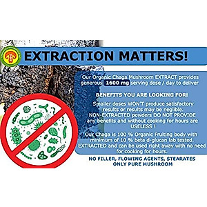 Longevity Botanicals Organic Chaga Mushroom Powder - Ultra Concentrated Supplement - Promotes a Balanced Immune System, Relaxation, Stress Relief and Improved Sleep - 100 Grams