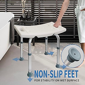 DEZOON Shower Chair for Elderly-with Shower Handle-Shower Seat for Inside Shower Tool-Free Shower Stool Small with 6 Adjustable Heights Bathtub Chairs for Disabled,Seniors