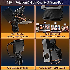 UBeesize Selfie Light for Phone, 80 LED Video Fill Light with Clip for iPhone, Laptop, 3 Light Modes 10 Level Brightness Portable Travel Light for Tiktok, Selfie, Vlog, Live Stream,Make Up,Photography