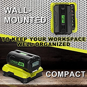 ANTRobut OP401 40V Lithium Charger for Ryobi 40V Battery OP4015 OP4026 OP40601 OP4050A OP4030 OP4040 OP4050 Replacement Ryobi Charger 40V