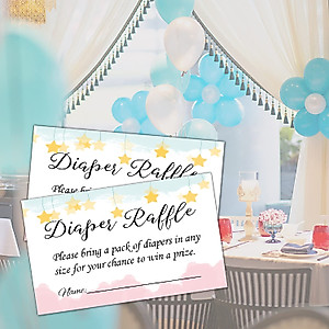 Antgiftshop Little Star Baby Shower Diaper Raffle Cards, Twinkle Little Star Diaper Raffle Ticket, Gender Neutral Baby Shower Girl or boy Diaper Raffle Tickets.