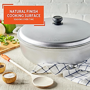 IMUSA USA 17.9Qt JUMBO Traditional Colombian Caldero (Dutch Oven) for Cooking and Serving, Silver, 17.9 Quart