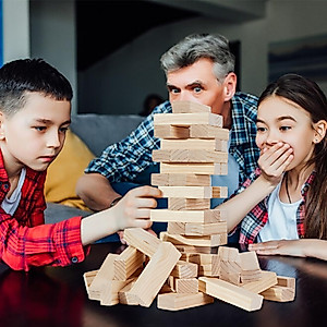 Aivalas Giant Timber Blocks Games, 56 Blocks Large Tower Outdoor/Indoor Games - Includes Carry Bag and Scoreboard, Wood Stacking Yard Games Grows from 2FT to Over 4.2FT for Kids Adults Family