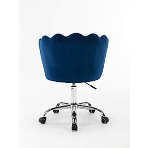 KUIKUI Modern Shell Chair for Living Room Bedroom, Blue Leisure Office Chair