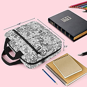 COLAZ Bible Cover for Women Bible Carrying Case to Church Durable Oxford Bag with Handle, Perfect Bible Case for Women as Gift